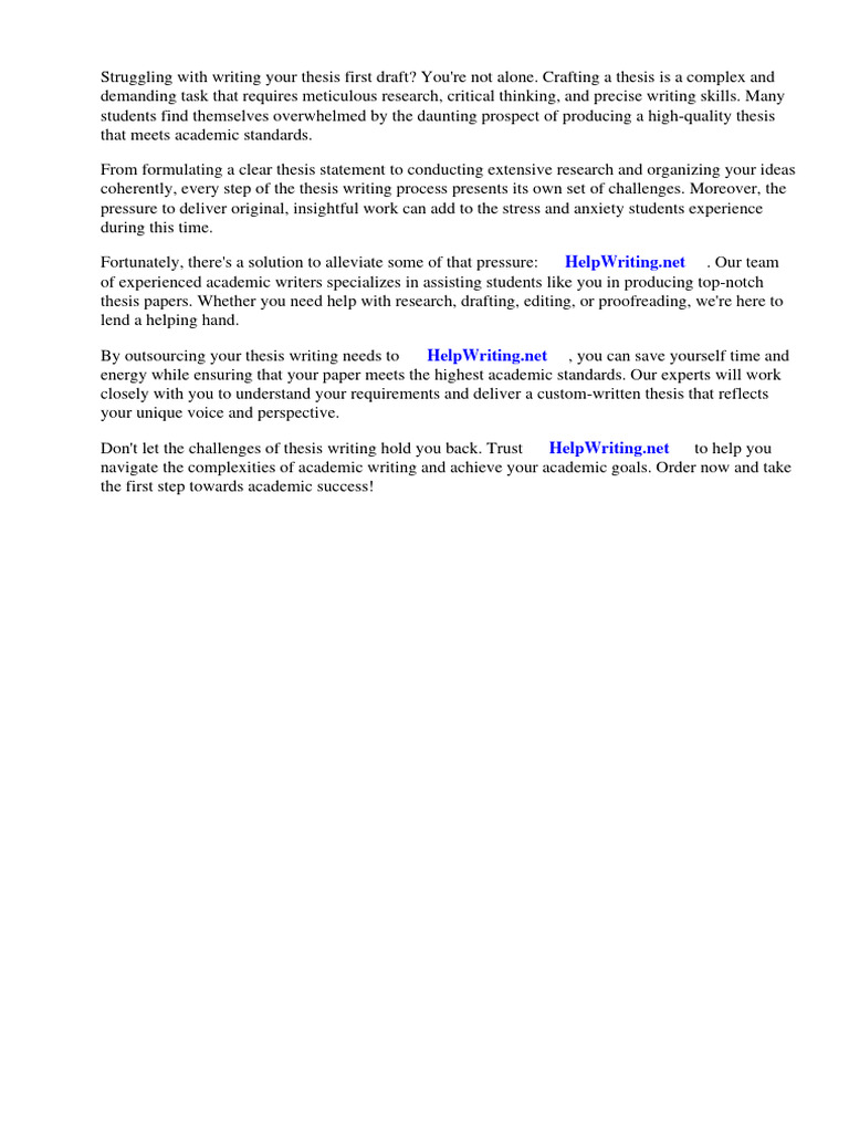 Thesis First Draft | PDF