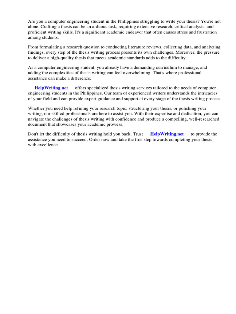 Thesis Help for PH Computer Engineers | PDF | Computers