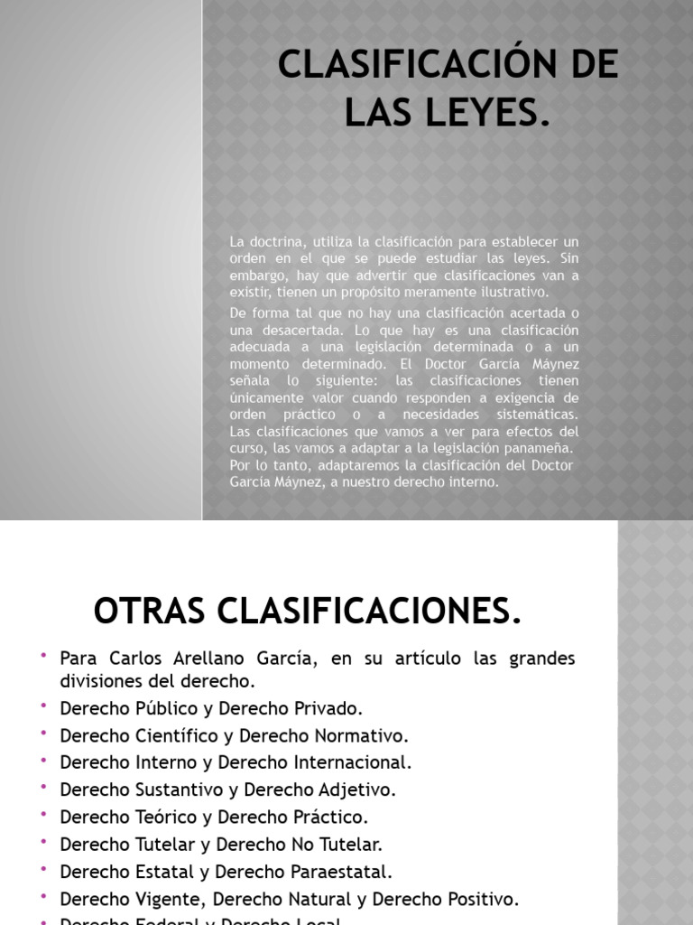 Clasificación de Las Leyes | PDF | Caso de ley | Principios éticos