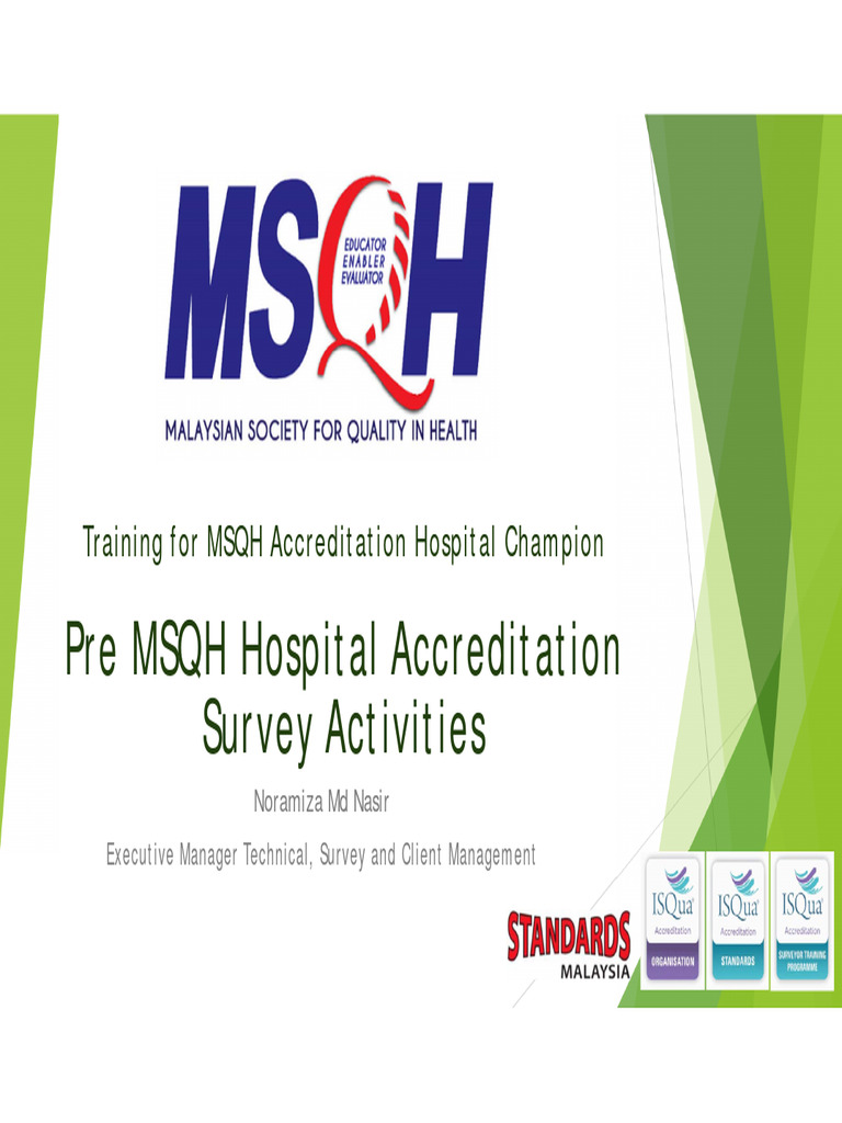 3.pre MSQH Accreditation Survey Activities | PDF