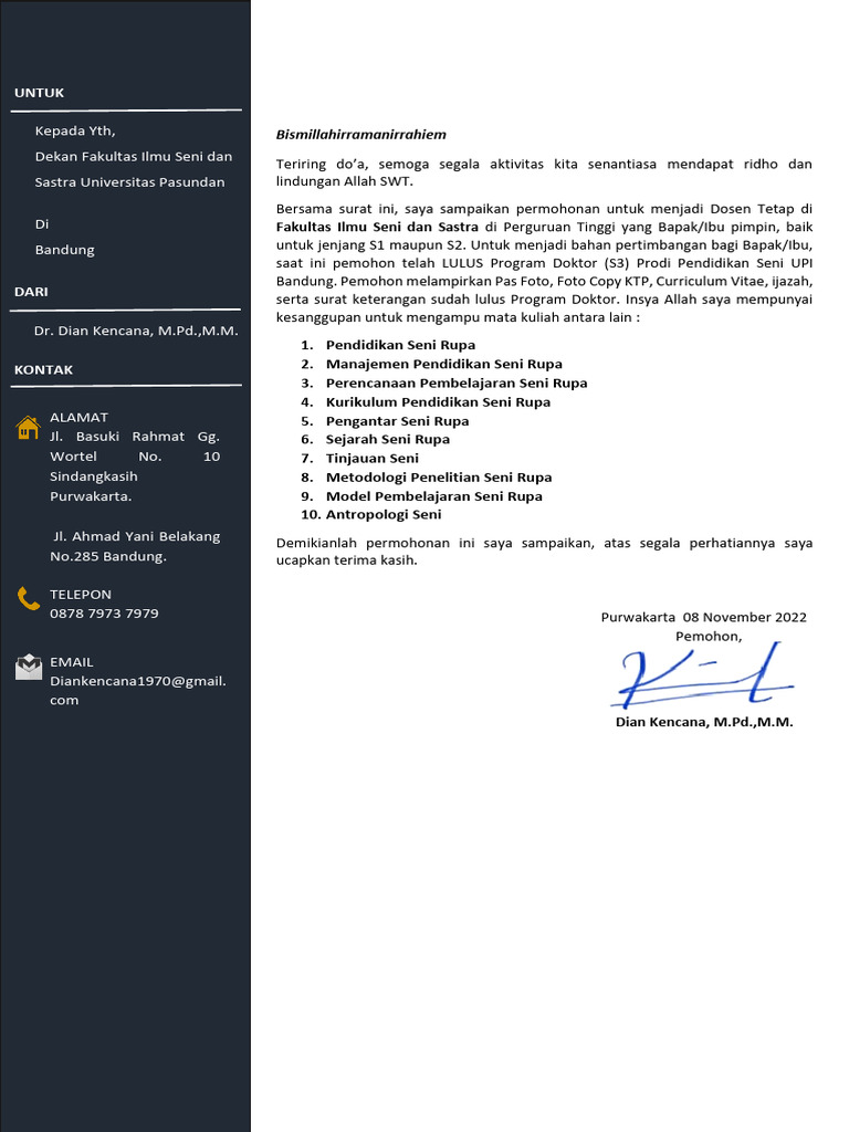CV Dian Kencana (Lengkap) - 1 | PDF