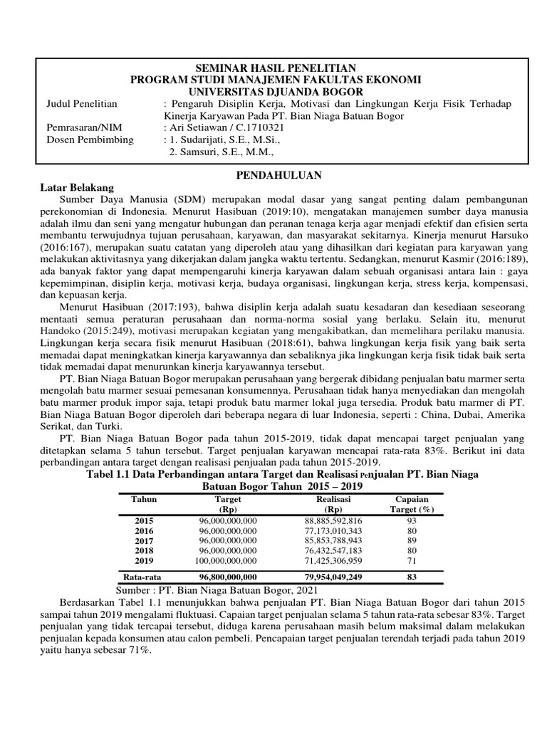 Draft Semhas Ari Setiawan | PDF