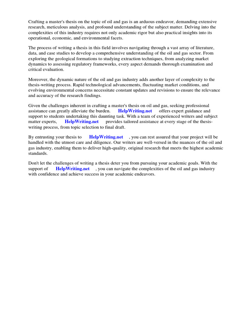 Master Thesis Oil and Gas | Download Free PDF | Petroleum | Fuels