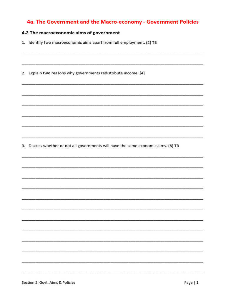 Government's Macroeconomic Aims Explained | PDF | Consumption ...