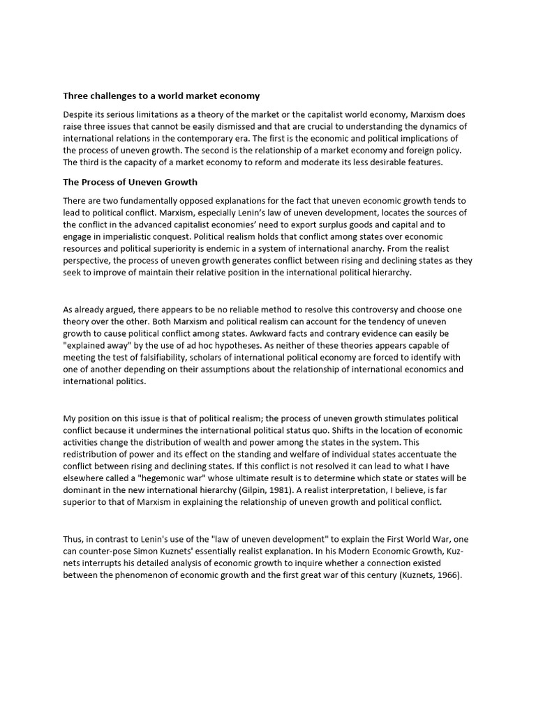 3 challenges | PDF | Capitalism | Economic Growth
