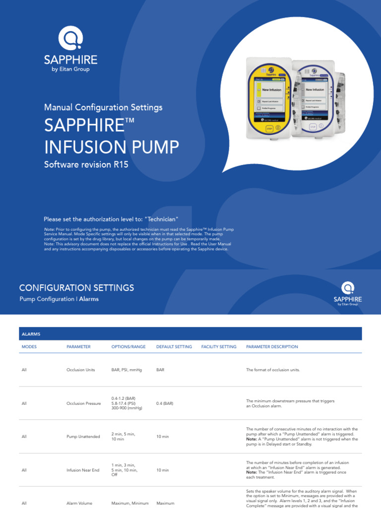Sapphire Configurable Options | PDF | Intravenous Therapy | Computing