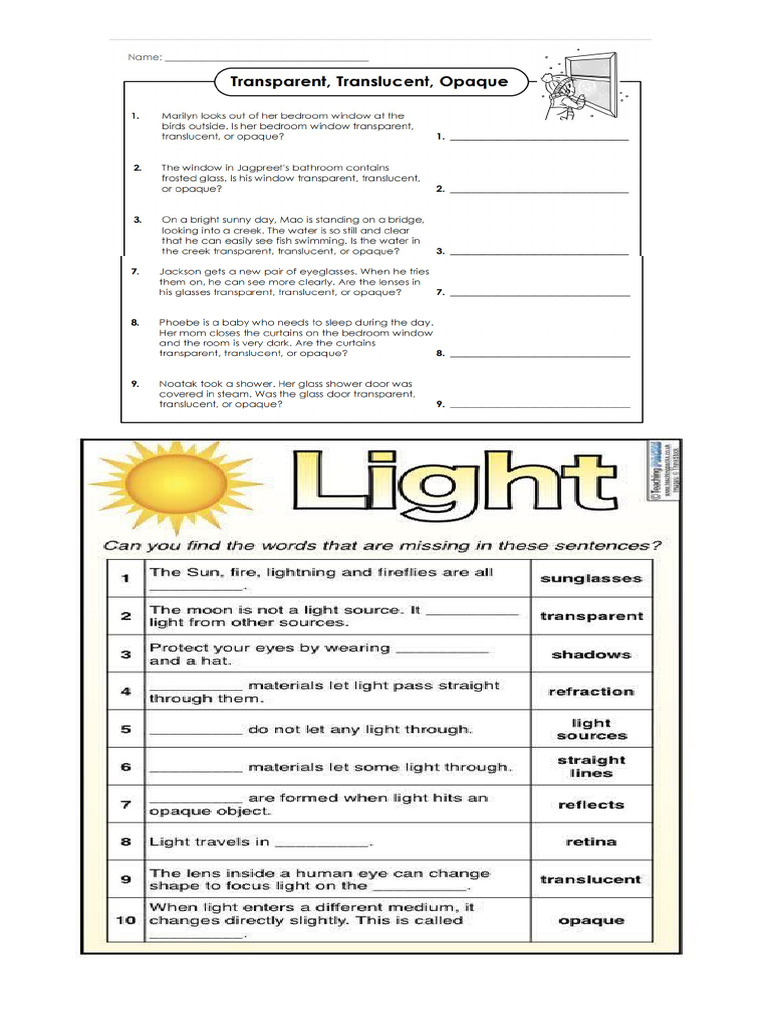 Opaque, Transparent, Translucent | PDF