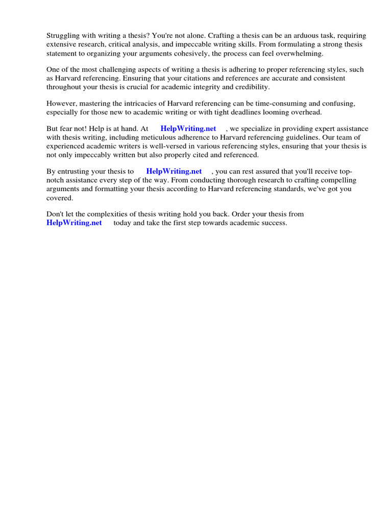 Harvard Referencing Tool Thesis | PDF