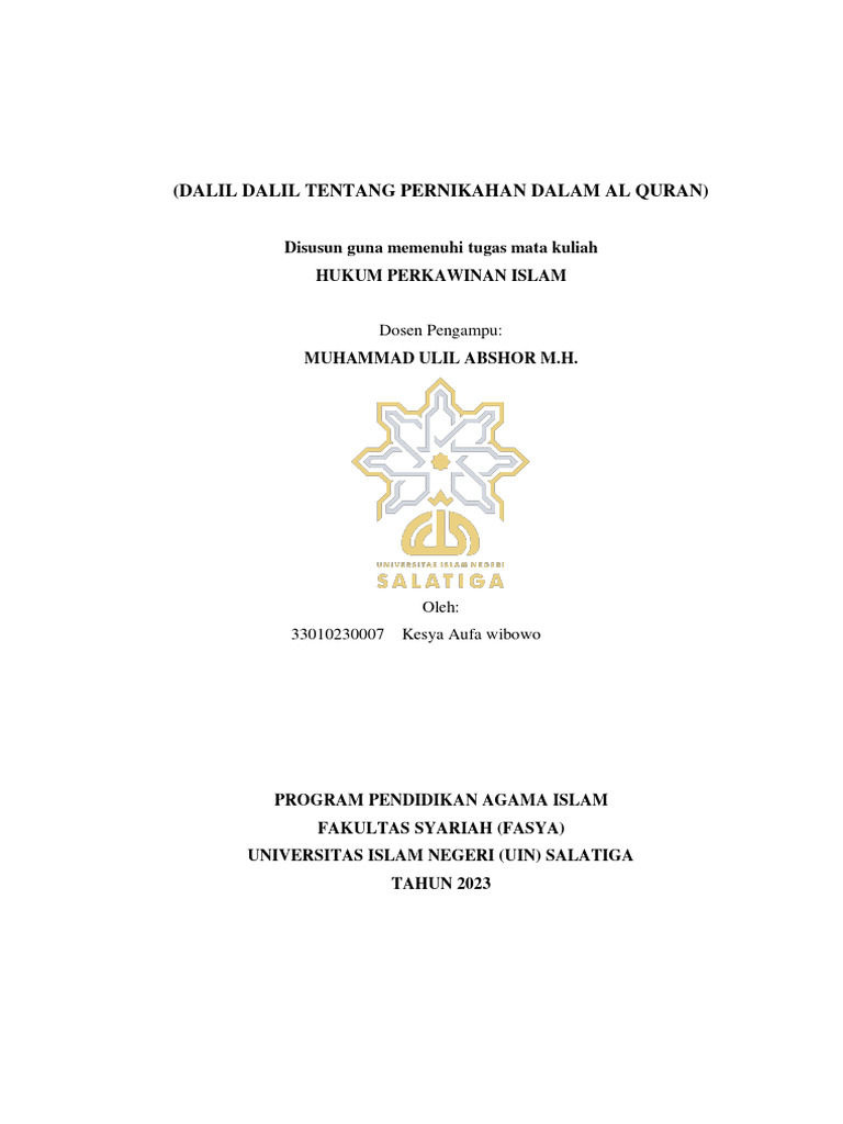 Dalil Dalil Tentang Pernikahan Dalam Al Quran Hpi | PDF