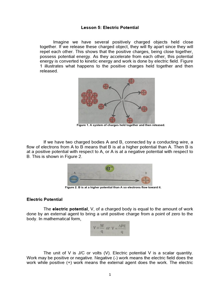 Lesson 5 Electric Potential | PDF | Potential Energy | Voltage