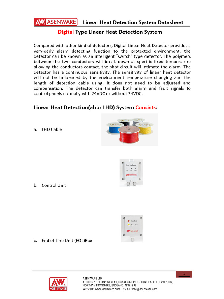 Linear Heat Detection System Overview | PDF | Sensor | Building Engineering