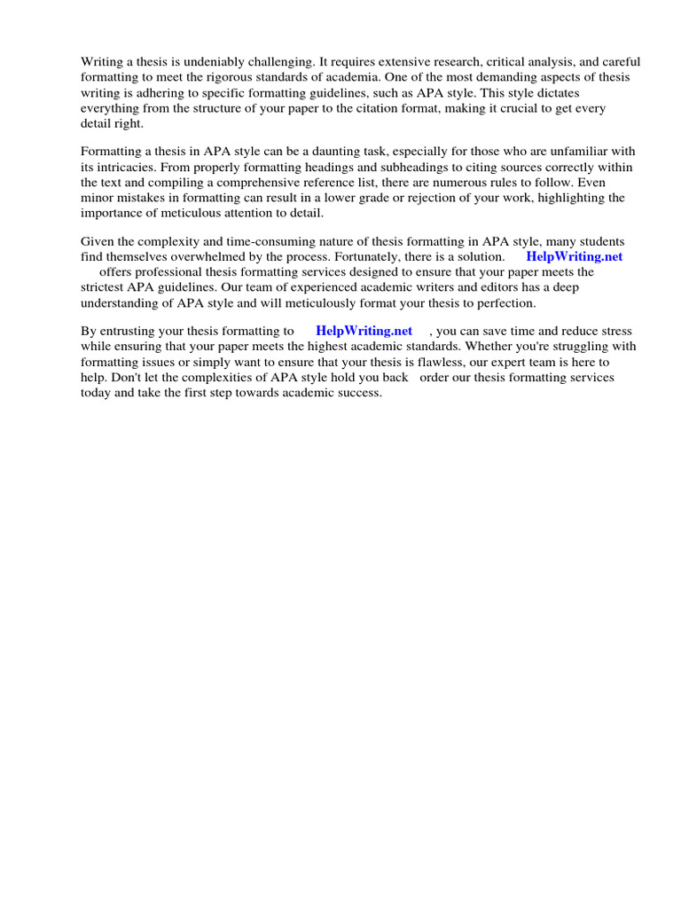 Thesis Formatting Apa Style | PDF | Apa Style | Thesis
