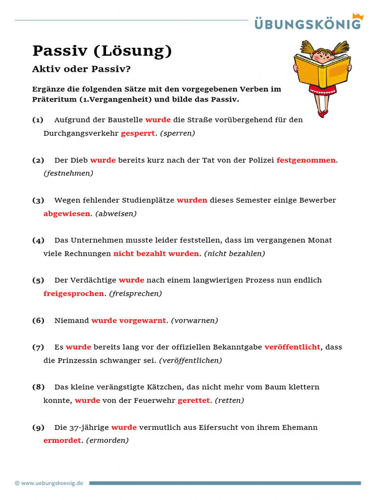 3 Uebungskoenig Passiv Loesung | PDF