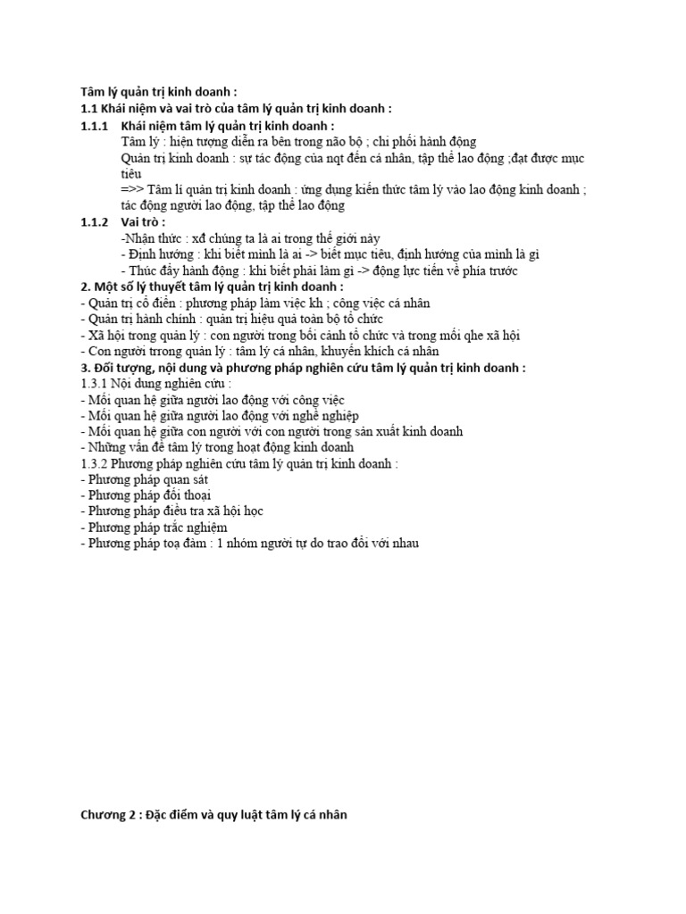 Tâm Lý Quản Trị Kinh Doanh | PDF