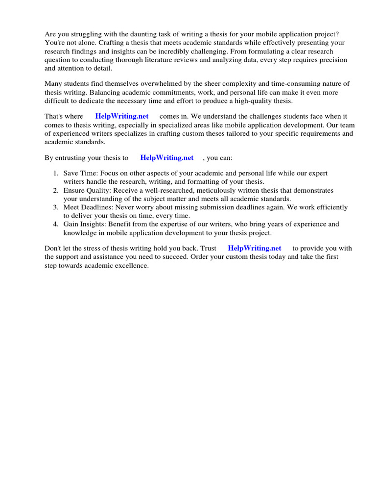 Sample Thesis Title For Mobile Application | PDF
