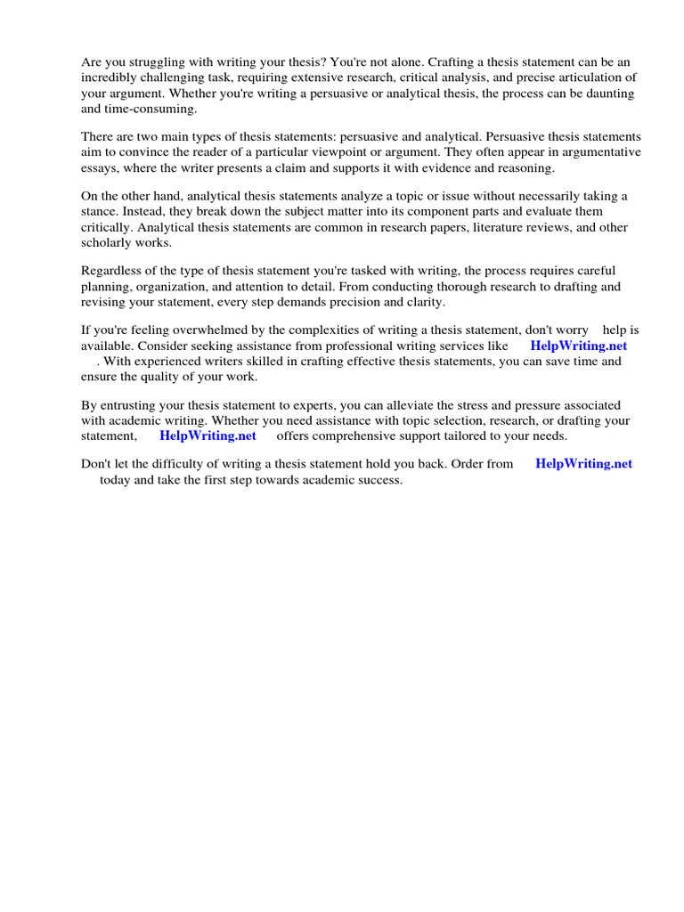 Two Types of Thesis Statements | PDF | Essays | Thesis