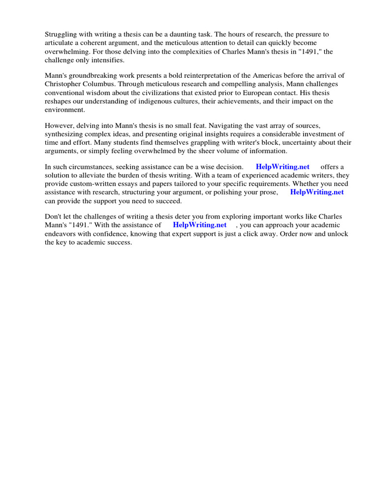 1491 Charles Mann Thesis | PDF | Indigenous Peoples Of The Americas ...