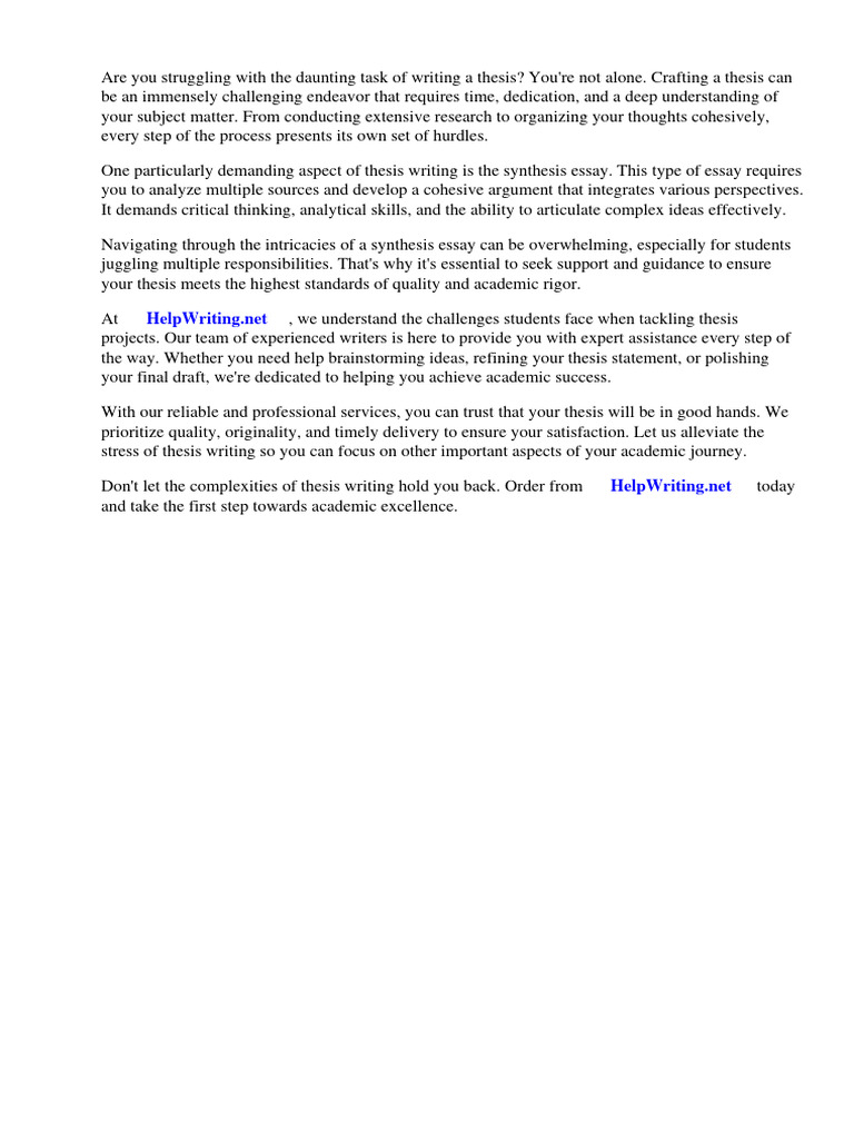 AP Exam Synthesis Essay Example | PDF