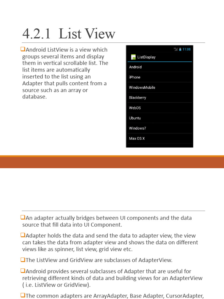List View | PDF | Android (Operating System) | Java (Programming Language)