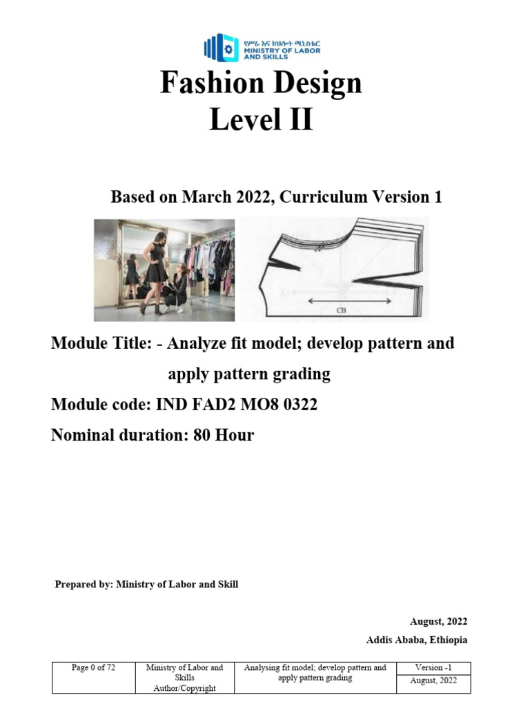 Fashion Design Level II: Based On March 2022, Curriculum Version 1 | PDF | Occupational Safety ...