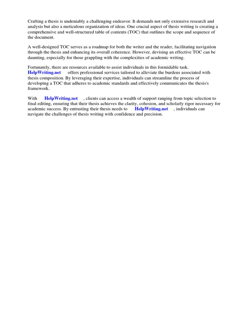 Ma Thesis Table of Contents Template | PDF | Apa Style | Thesis