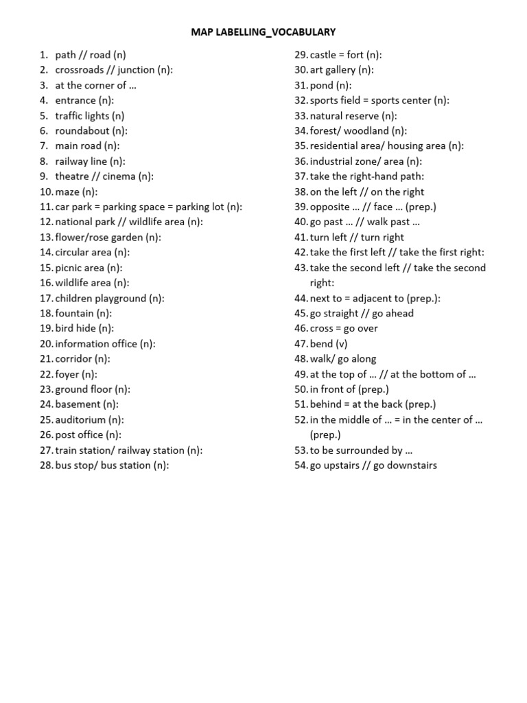Practice - Map Labelling | PDF | Buildings And Structures