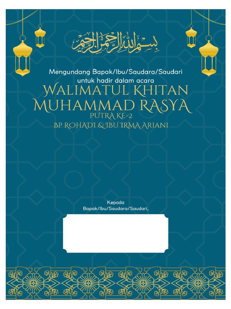 Walimatul Khitan M. Rasya | PDF