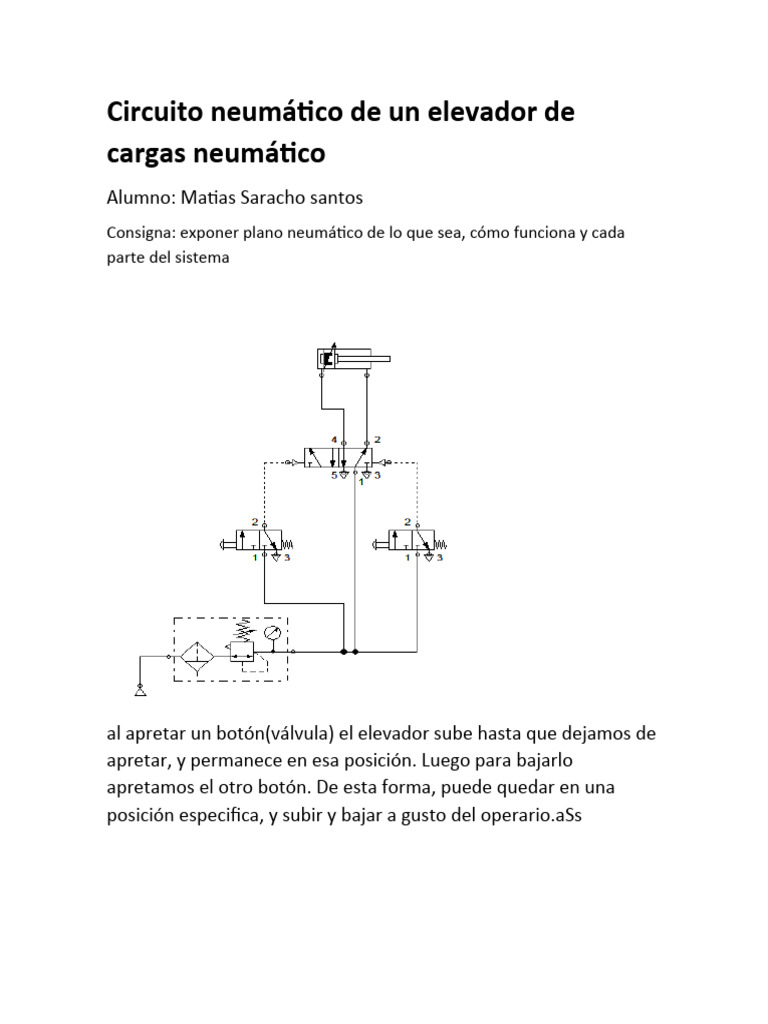 Circuito Neumático de Un Elevador de Cargas Neumático | PDF