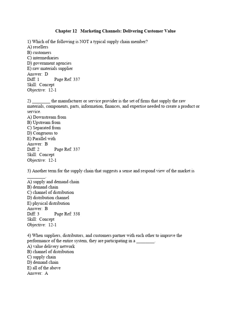 Quizz 4 | PDF | Logistics | Supply Chain