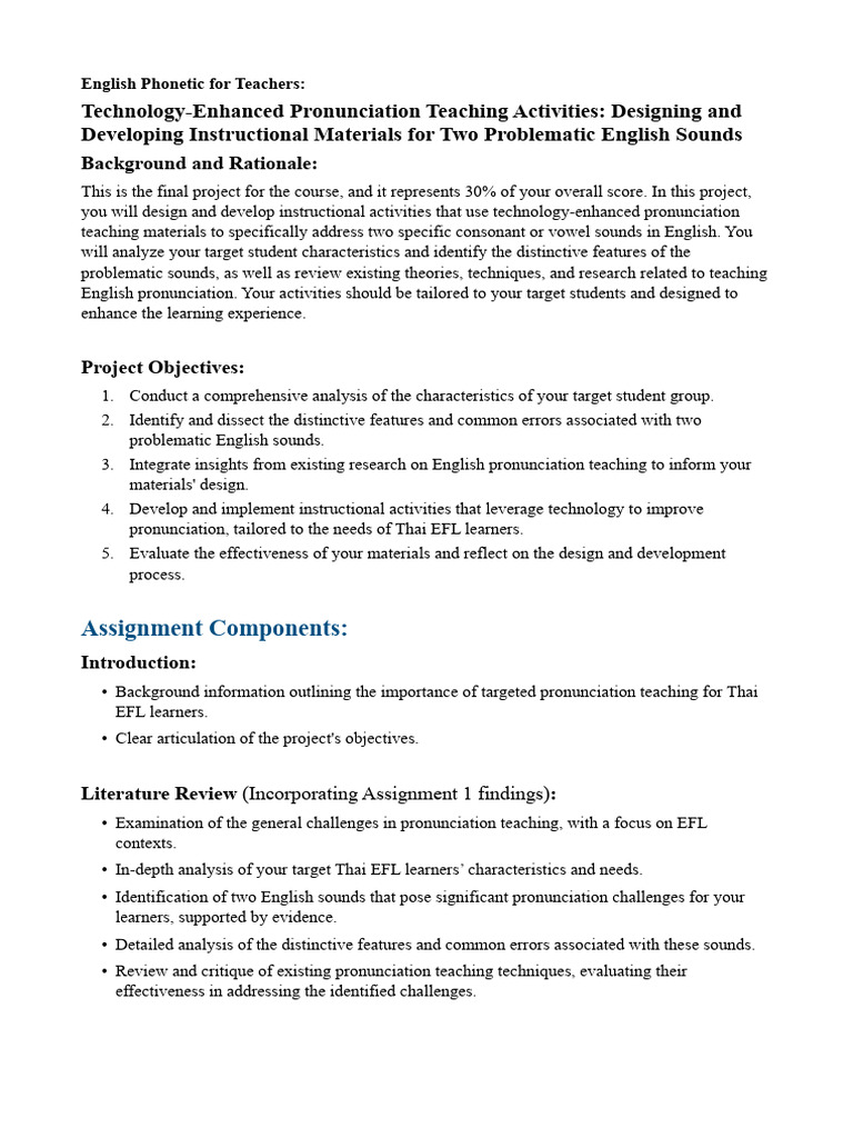 (FINAL PROJECT) Technology-Enhanced Pronunciation Teaching Activities ...