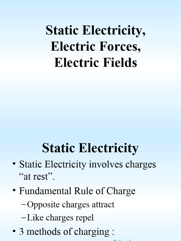 Powerpoint - Electrostatics 2011-12 Rev | PDF | Electric Charge | Electric Field