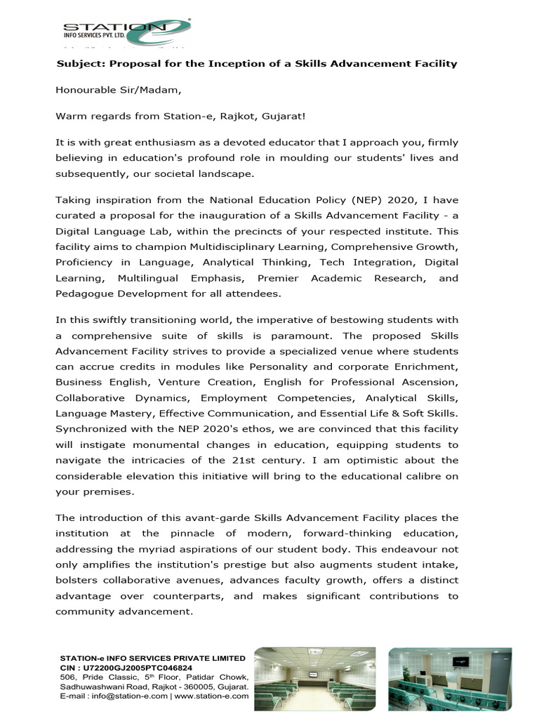 Station-E Proposal | Download Free PDF | Cognition | Learning