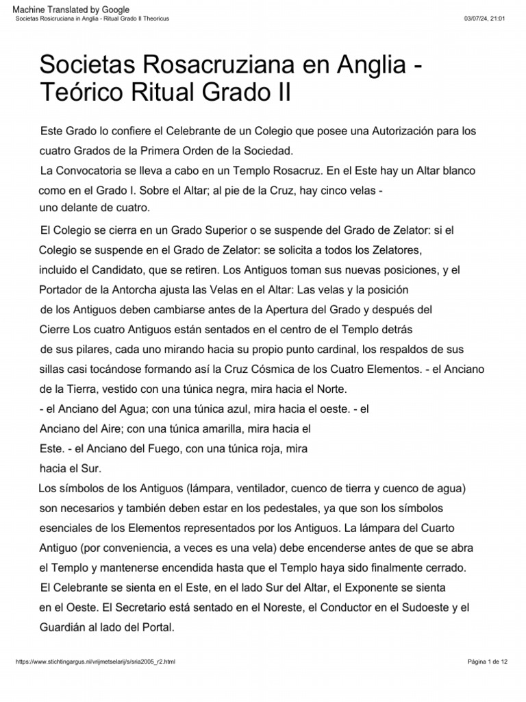 Ritual del Grado II: Theoricus Rosacruz | PDF | Amor | Color
