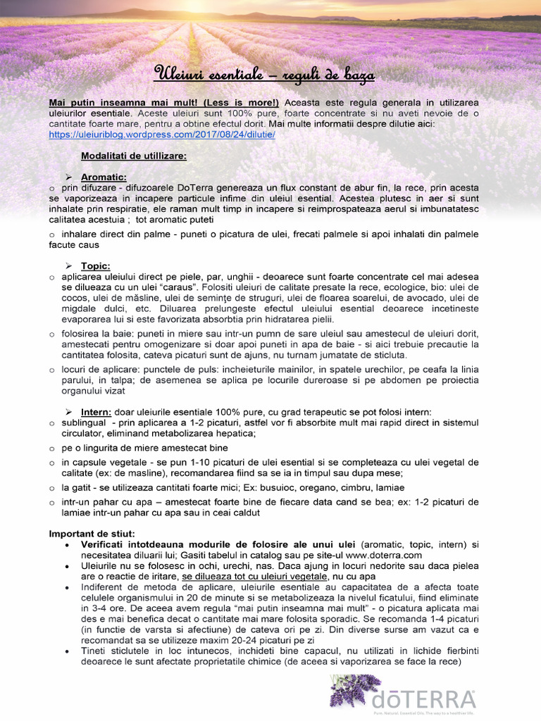 01 - Cele 3 Moduri de Utilizare A Uleiurilor | PDF
