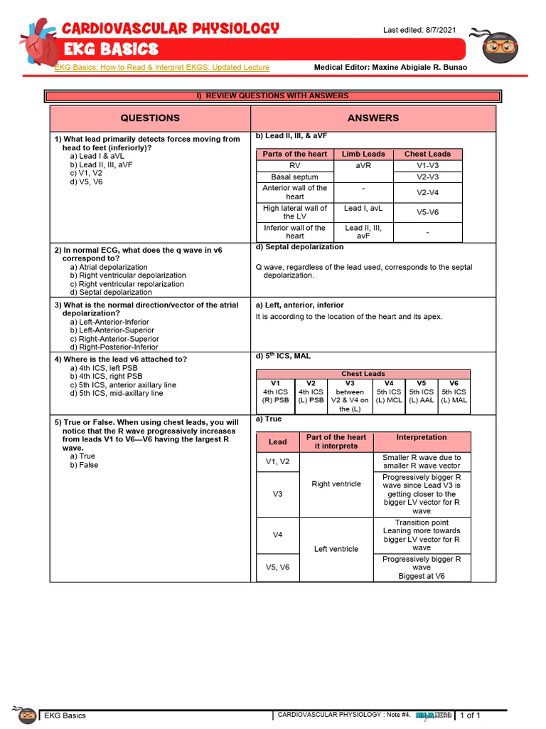 006 - Cardiovascular Physiology] EKG Basics - How to Read _ Interpret E @Maxine Q_A | PDF