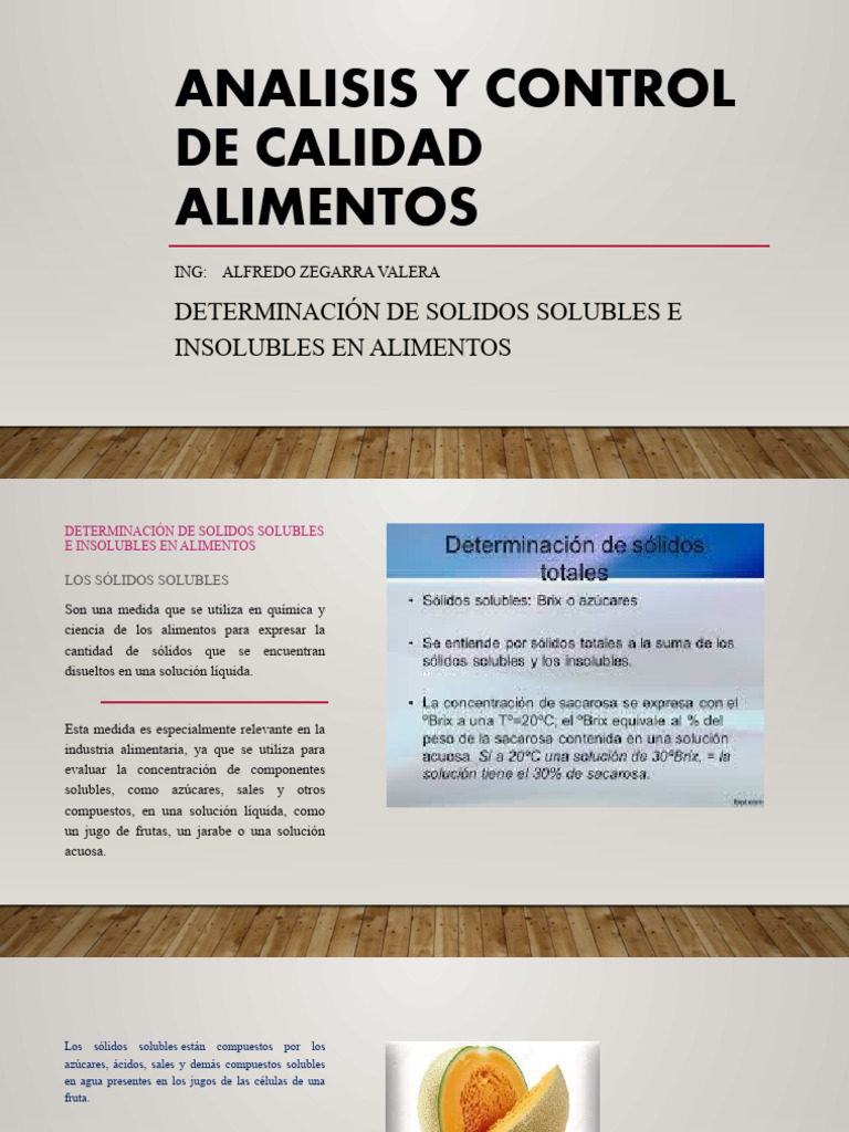 Determinación de Sólidos Solubles en Alimentos | PDF | Ciencia y ...