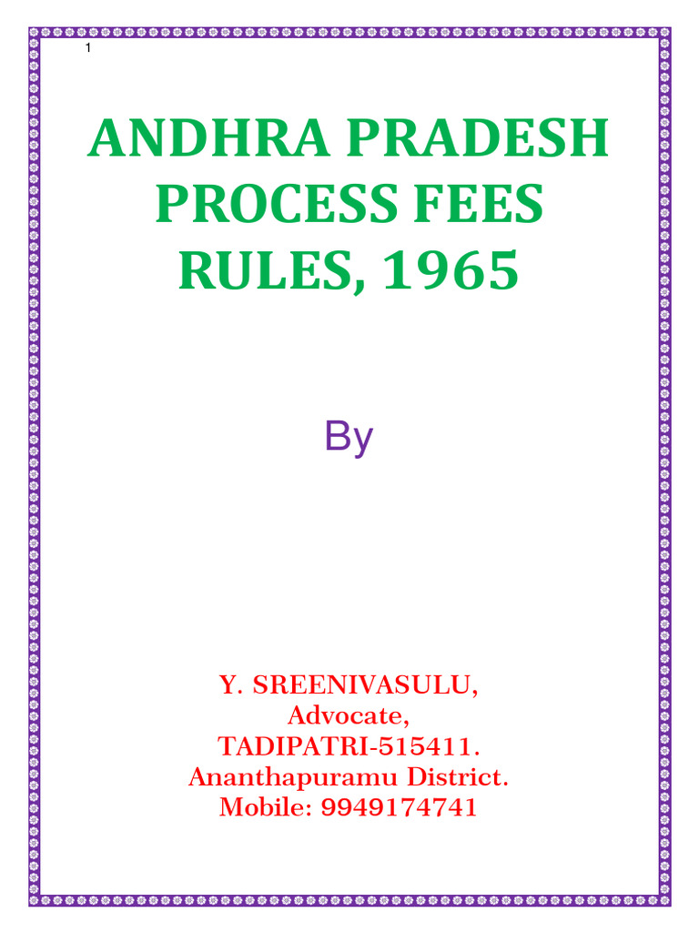 Andhra Pradesh Process Fees Rules | PDF | Mail | Summons