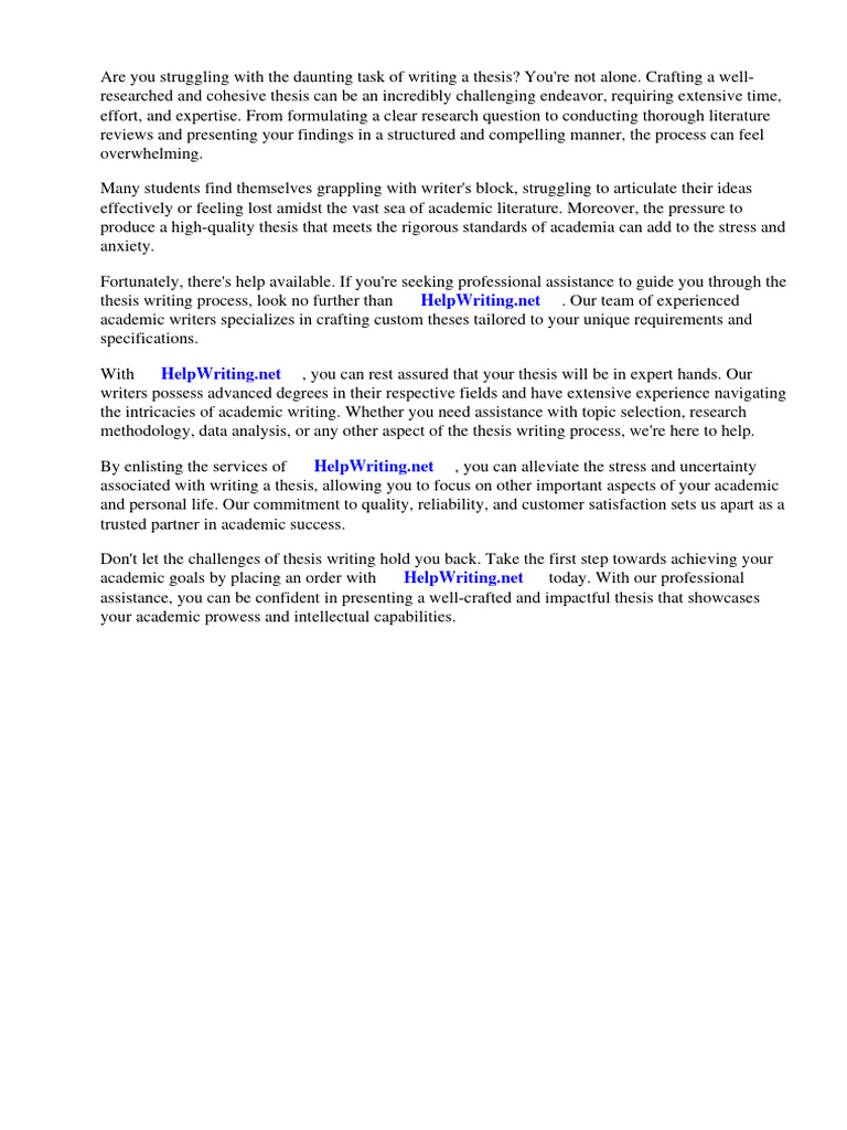 Help Me Write a Good Thesis | PDF | Essays | Thesis