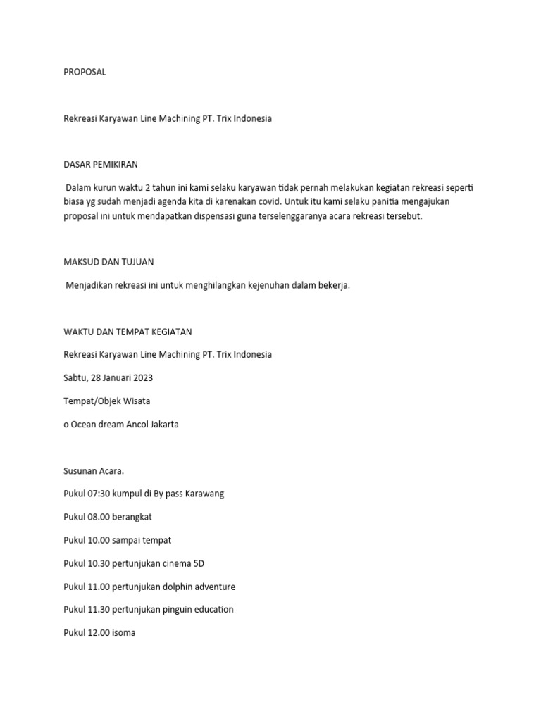 Rekreasi Karyawan PT. Trix 2023 | PDF | Cooking, Food & Wine | Home ...