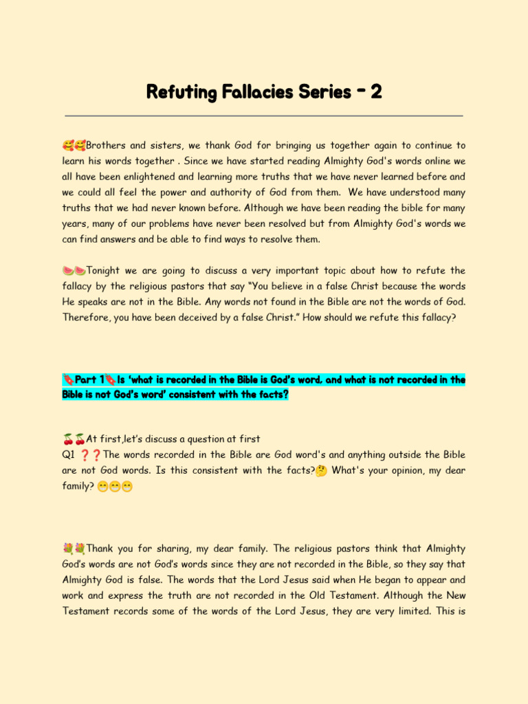 2024 02 05 Make Up Refuting Fallacies Series 2 | PDF | Jesus | God