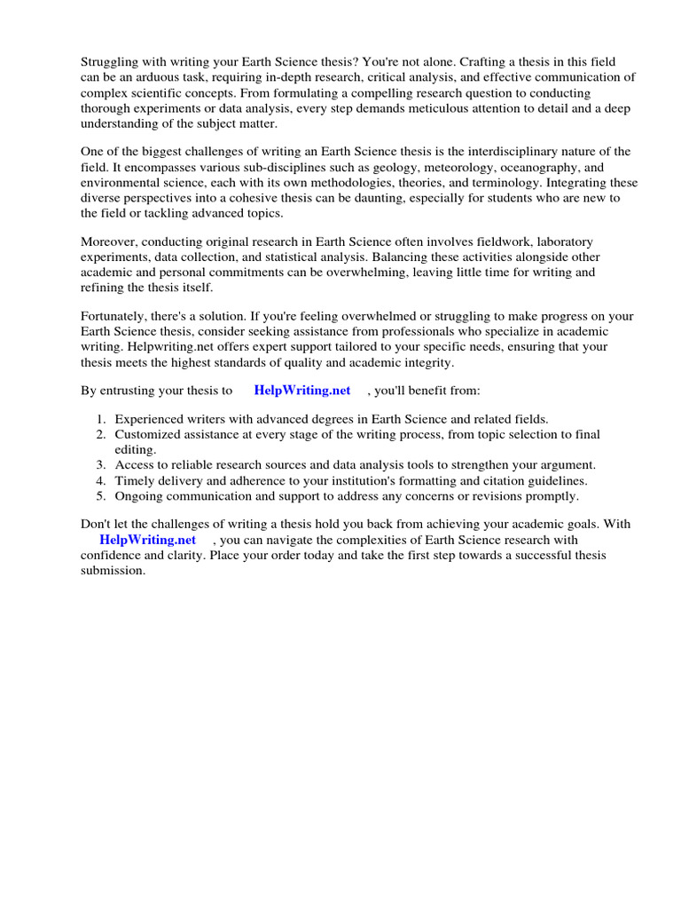 Earth Science Thesis | PDF | Geology | Earth