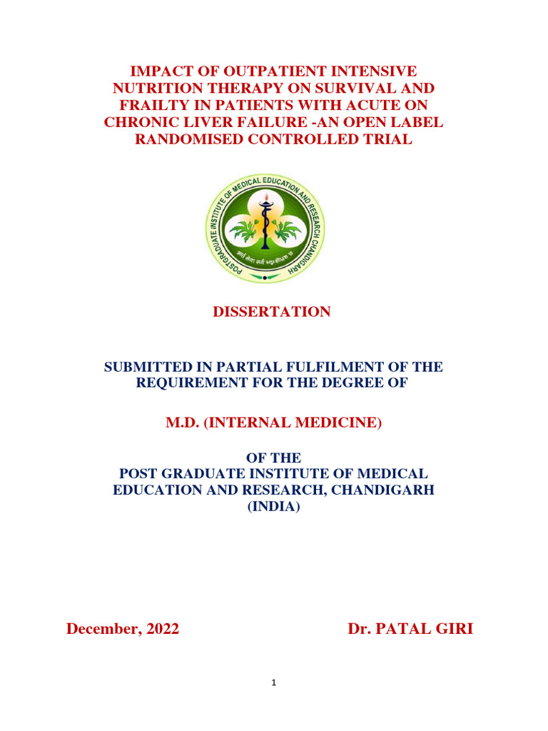 Prefinal Thesis Draft Version 16-01 | PDF | Cirrhosis | Skeletal Muscle