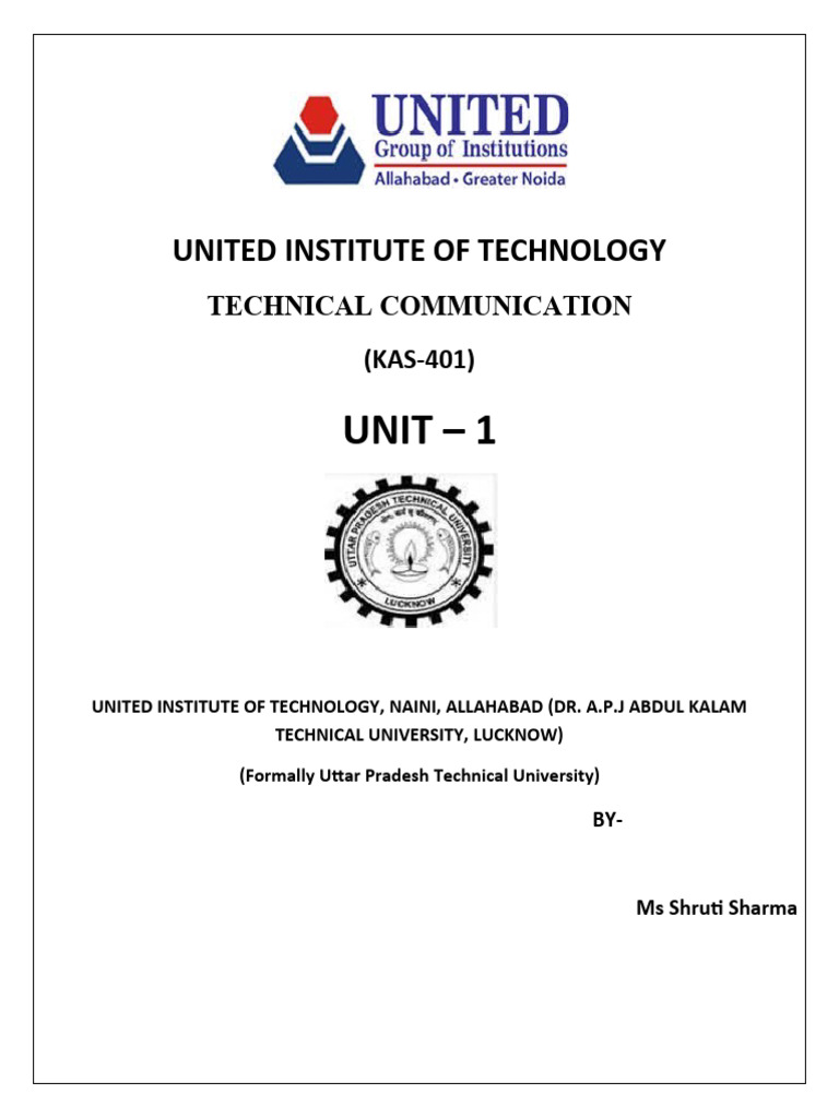 Unit 1 Bas 301 | Download Free PDF | Communication | Technical Communication