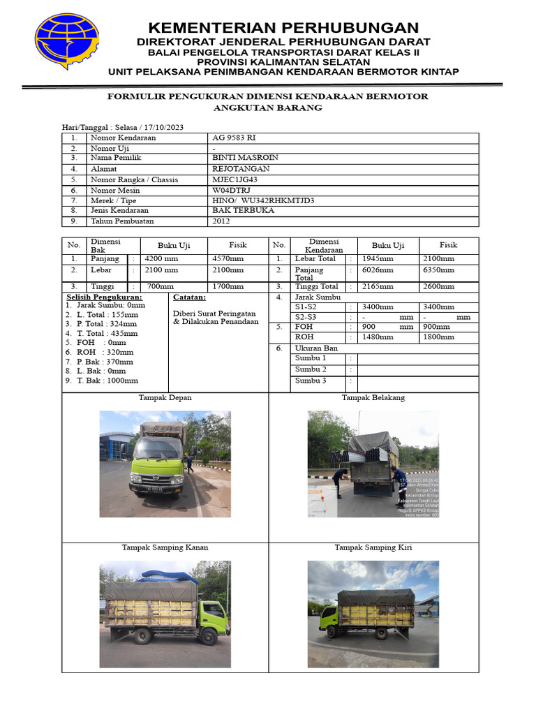 LAPORAN DIMENSI UPPKB 17 OKTOBER 2023 | PDF