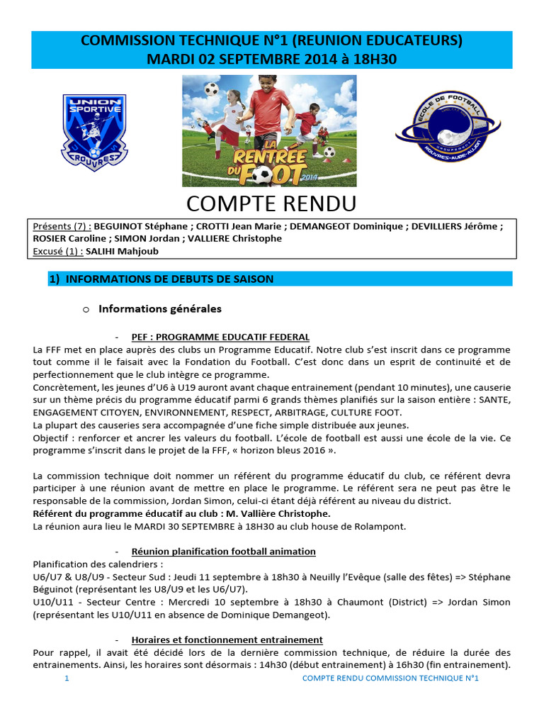 Compte Rendu Com Tec 1 Nc2e28 | PDF