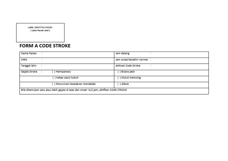 Form A Code Stroke | PDF