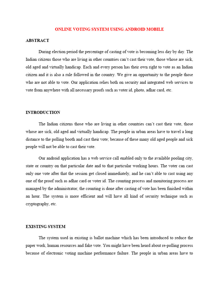 Online Voting System Full Document | PDF | Software Testing ...