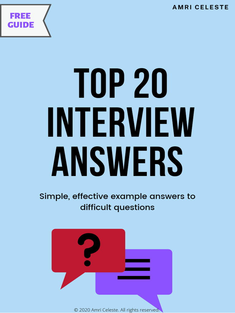 Top 20 Interview Answers | Download Free PDF | Communication | Experience