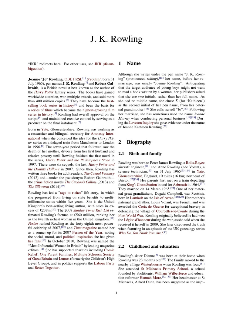 J K Rowling PDF Free | PDF