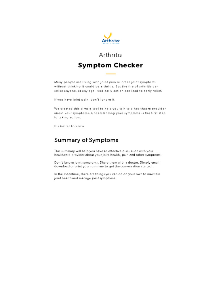 Symptom Checker | PDF